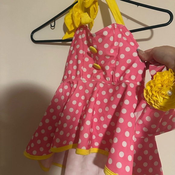 Costumes | Vibrant Pink And Yellow Polka Dot Dance Costume | Poshmark
